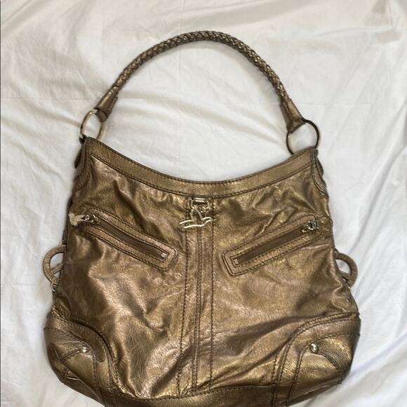 The Sak | Bags | The Sak Gold Hobo Bag Peace Symbol Braided Handle ...